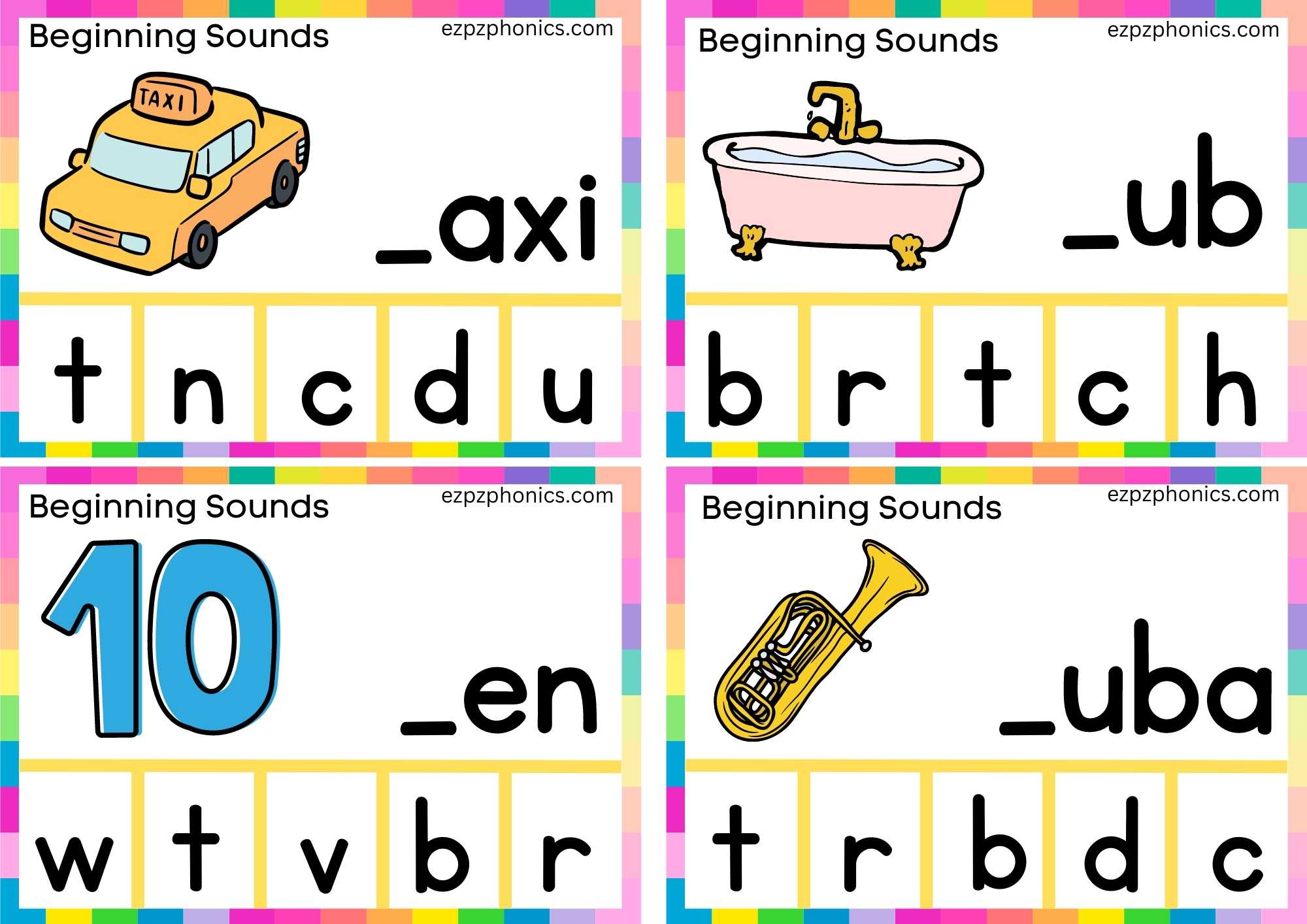 Letter T Read The Word And Clip The Correct Image Clip Card Group 2 - ezpzphonics.com